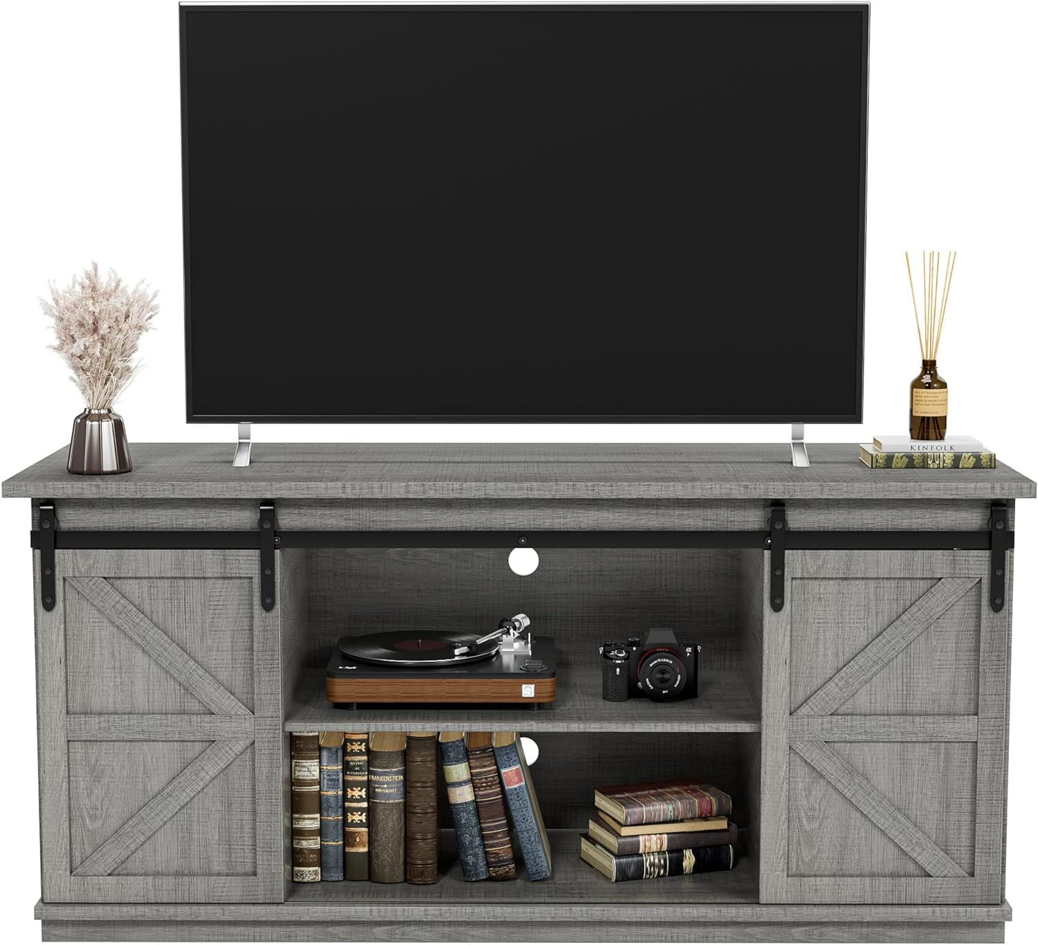 JUMMICO TV Stand for 65 Inch TV, Entertainment Center with Storage ...