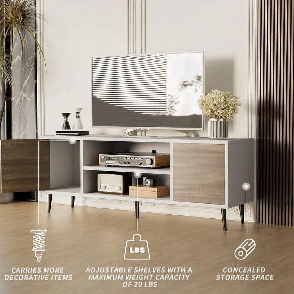 JUMMICO TV Stand for 65 Inch TV, Modern Entertainment Center with ...