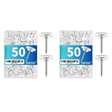 Clear Push Pins Tacks Count in Reusable Box for Bulletin Boards and ...
