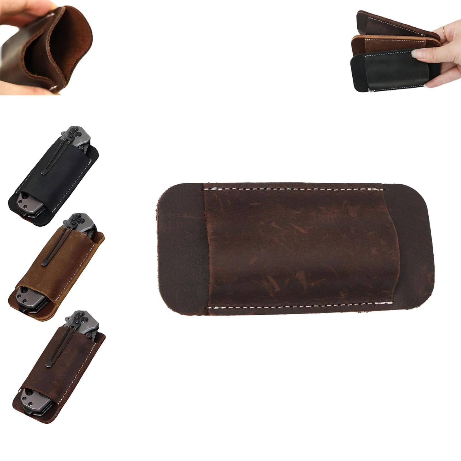 JUMNUYCUH 1Pc Leather Knife Sheath for Belt, Horizontal Carry Pocket ...