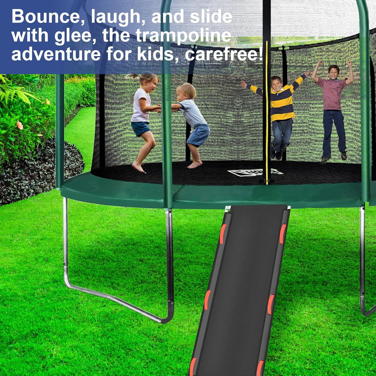 JUMPMKT Trampoline Slide - Universal Ladder for Kids Climb Up & Slide ...