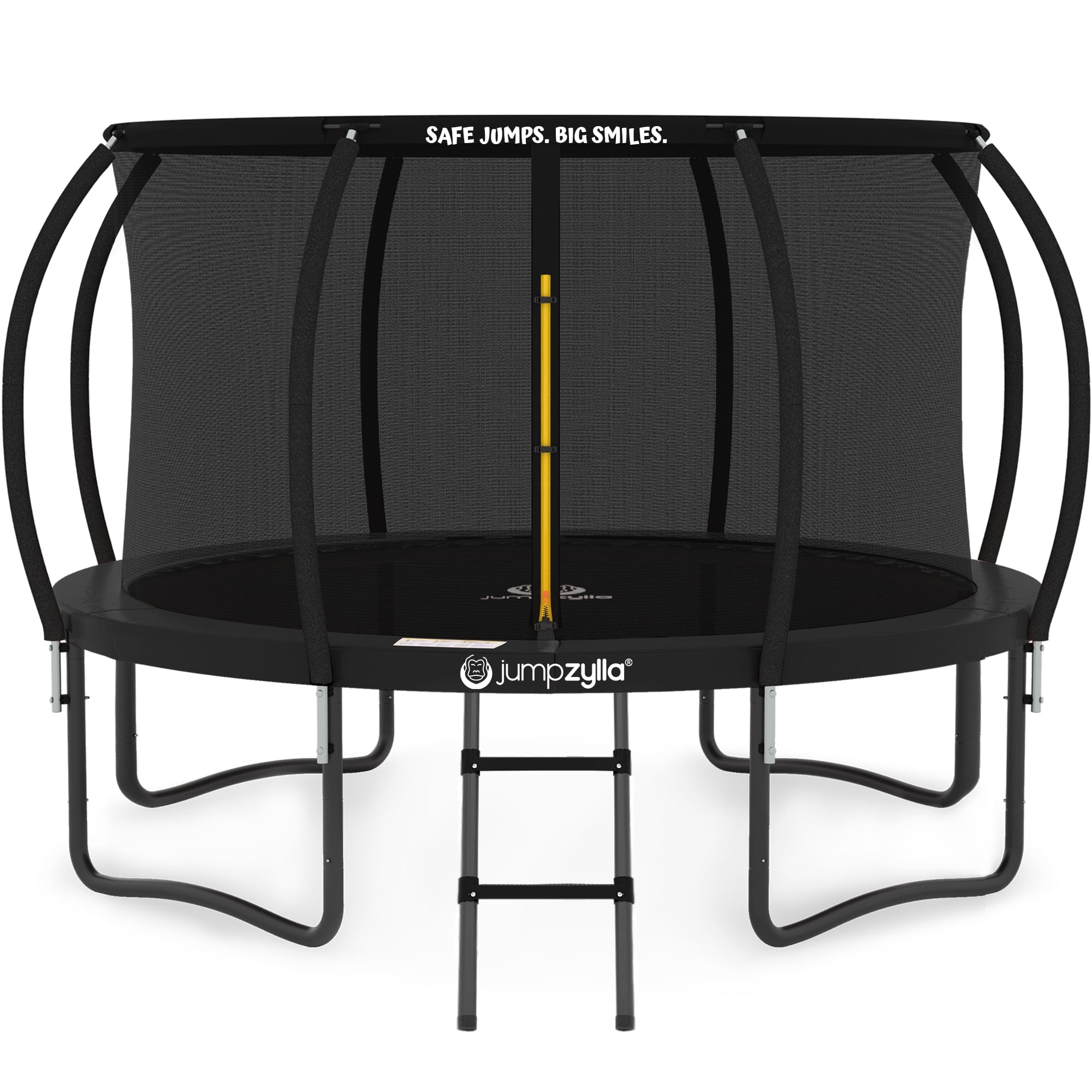 JUMPZYLLA 10FT Heavy Duty Black Trampoline - Safety Assured, Easy ...