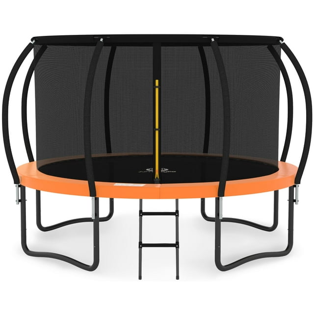 JUMPZYLLA 10FT Trampoline with Heavy Duty Enclosure Net, Double Sided ...