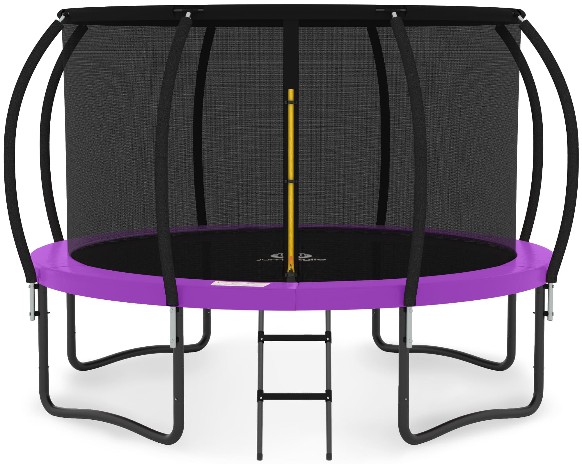 JUMPZYLLA 10FT Purple Trampoline - Double Sided Mat, Curved Safety ...