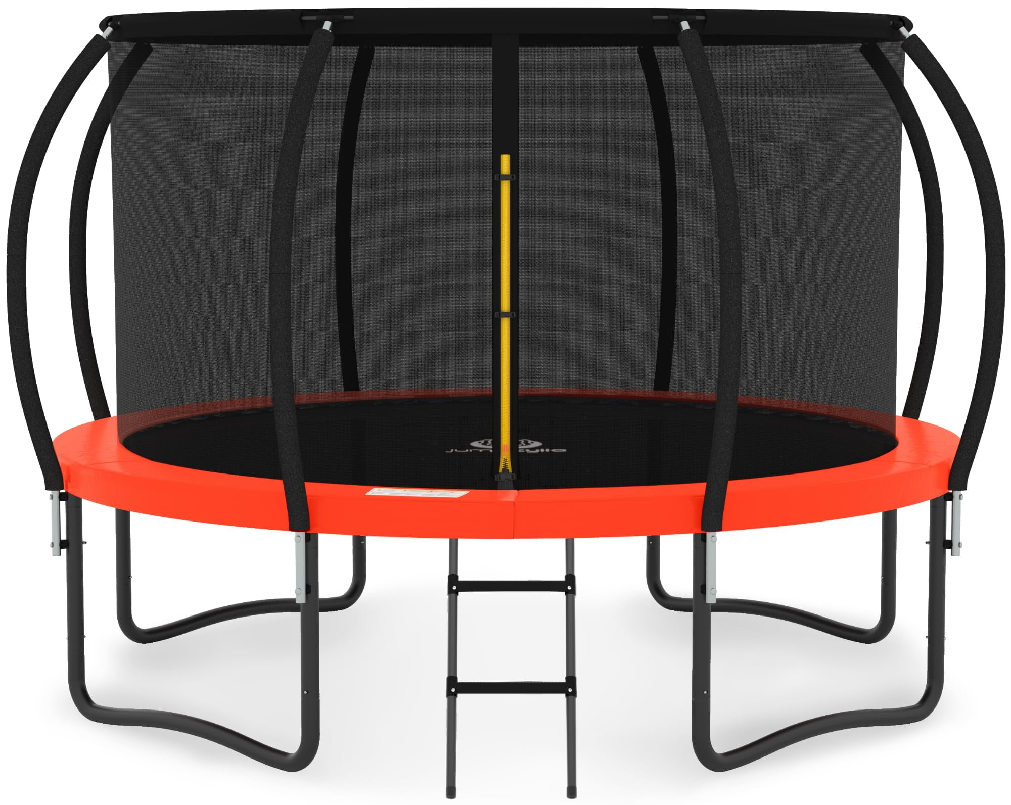 JUMPZYLLA 12FT Curved Enclosure, Double Sided Mat Trampoline with ...