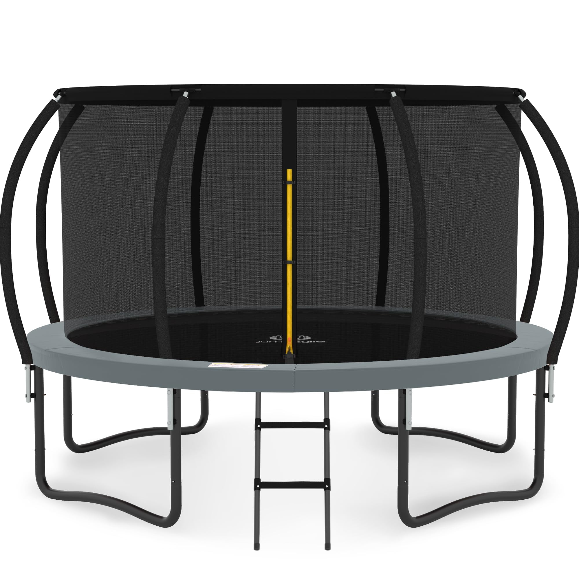JUMPZYLLA 8FT Trampoline - Double Sided Mat, Curved Poles, Safety ...