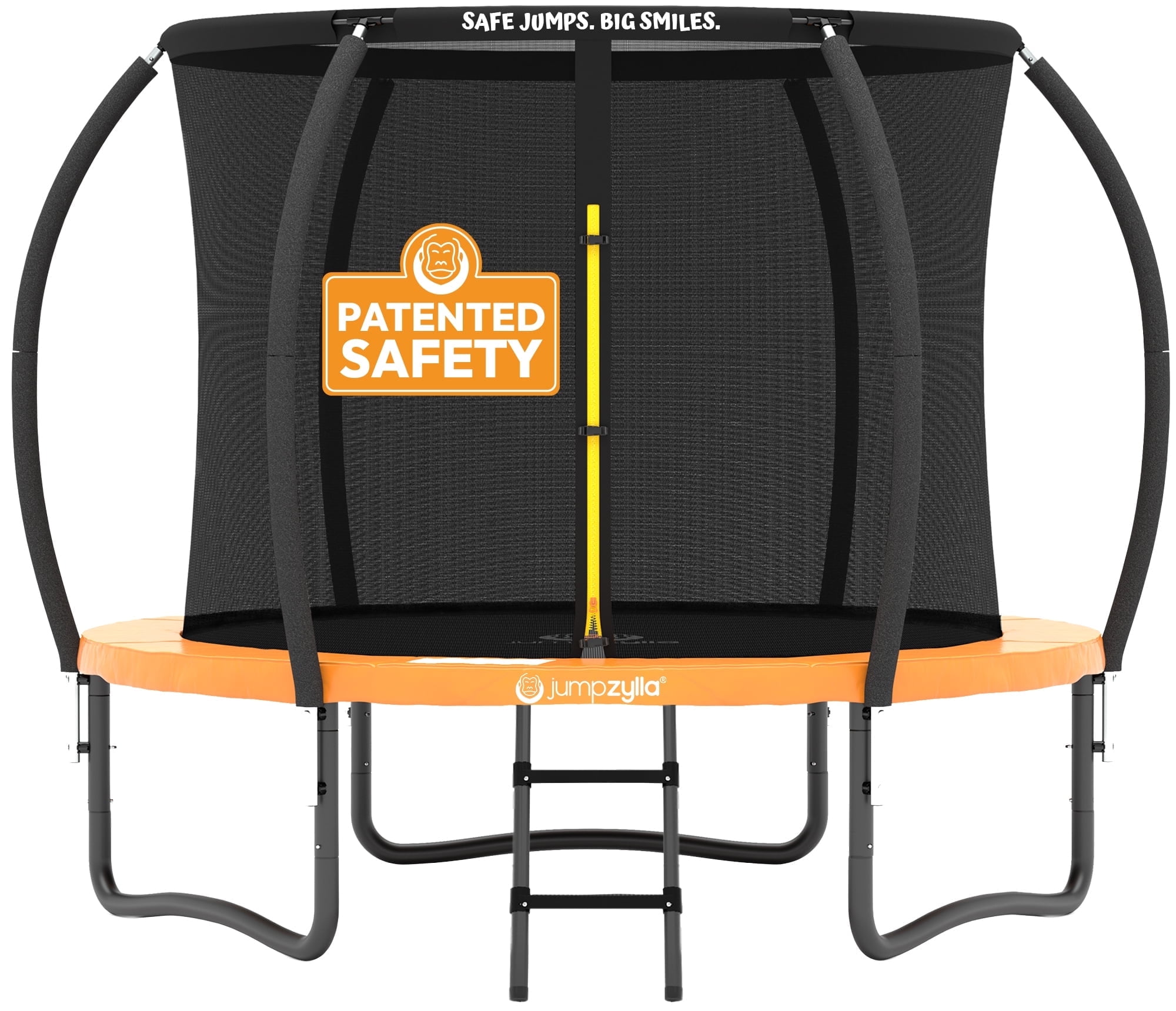 JUMPZYLLA Trampoline Outdoor with Enclosure and Ladder, ASTM, 8 ft ...