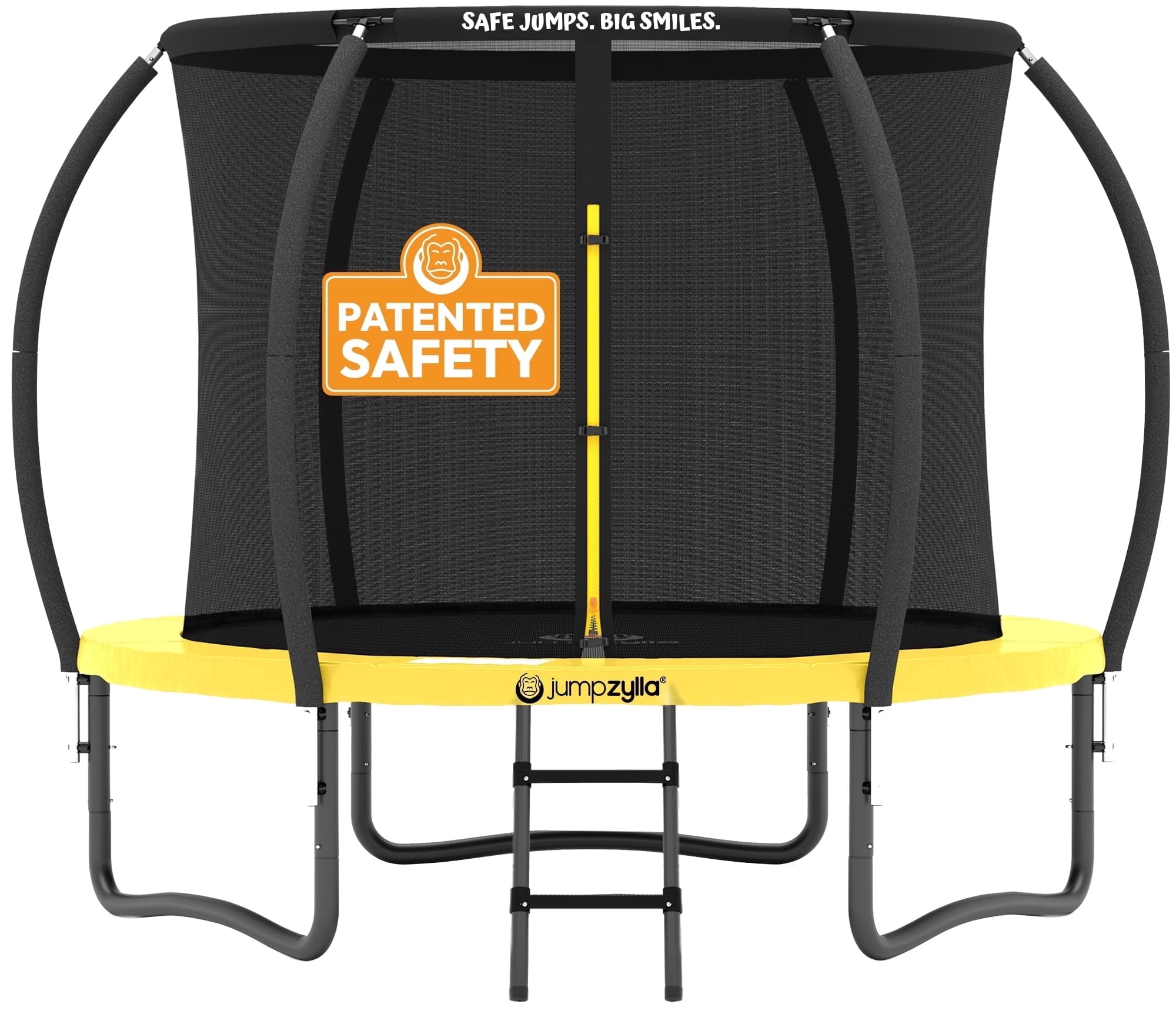 JUMPZYLLA Trampoline Outdoor with Enclosure and Ladder, ASTM, 8 ft ...