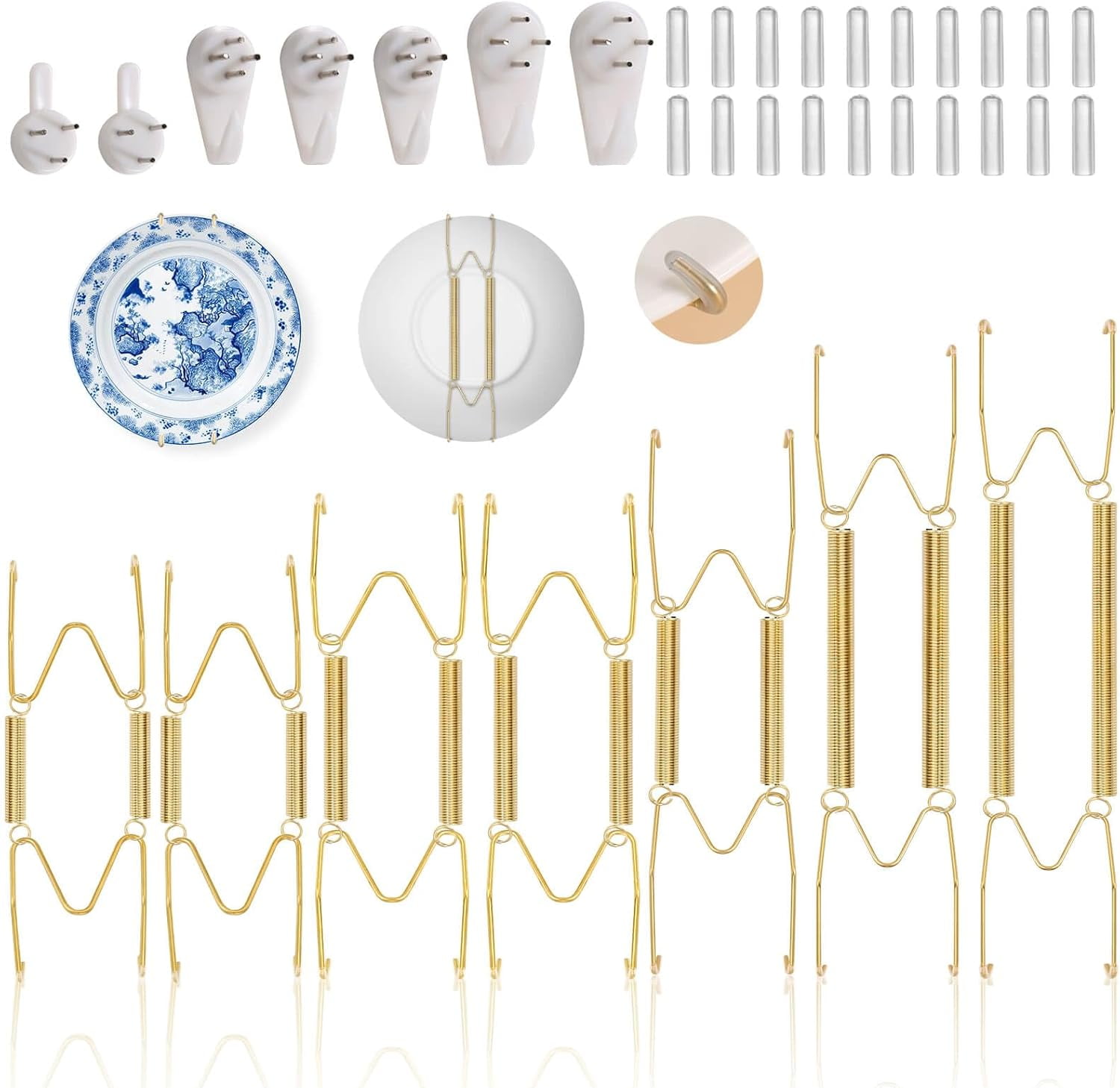 JUMRHFAN 7 pcs Plate Hangers for The Wall, 4/6/8/10/12 Inch Invisible ...