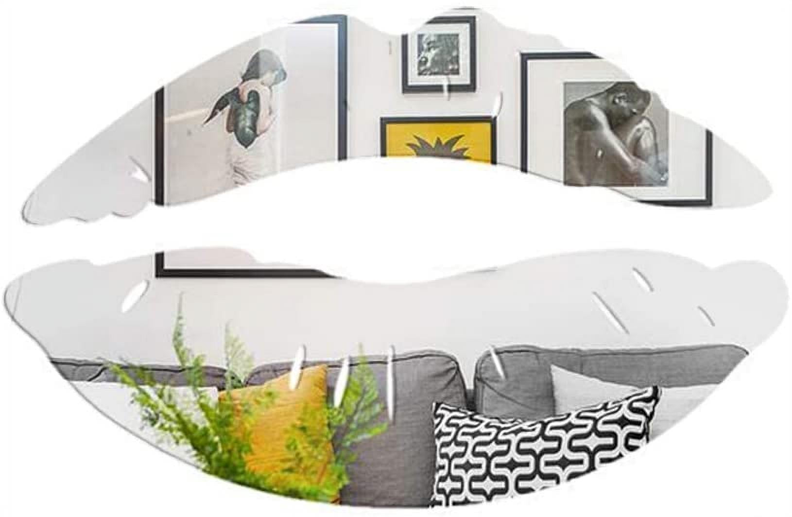 JUMRHFAN Lips Mirror Wall Stickers, 2 Set 3D Large Kiss Shape Decals ...