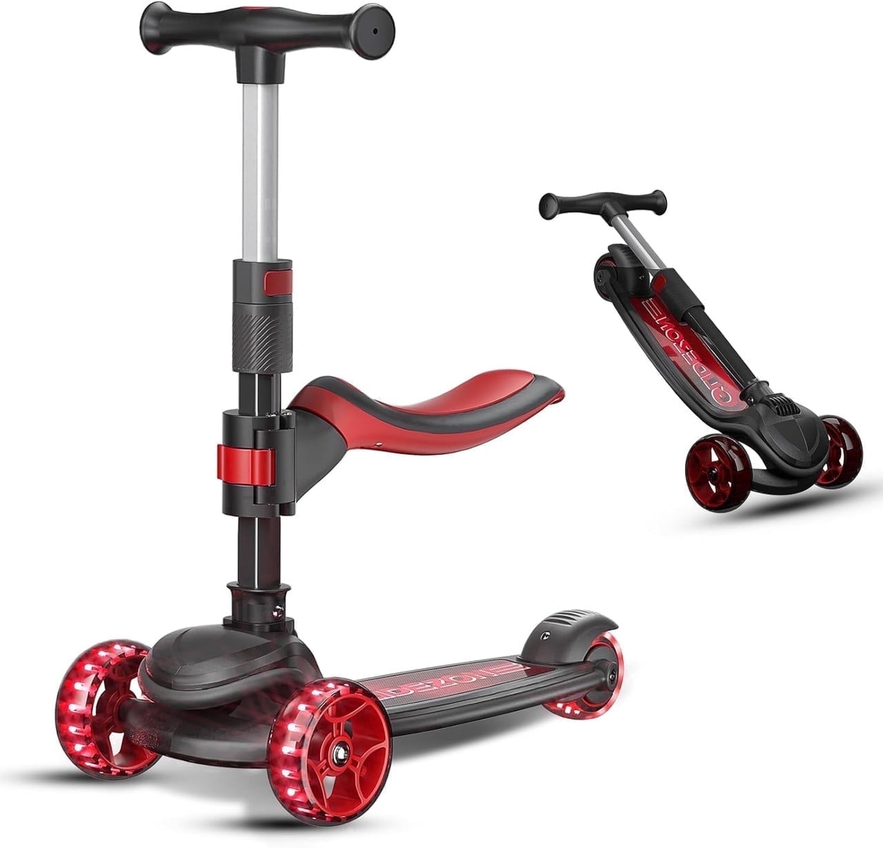 JUN LING Kids Kick Scooter Ages 3-14, Toddler Scooter 3 Wheel with LED ...
