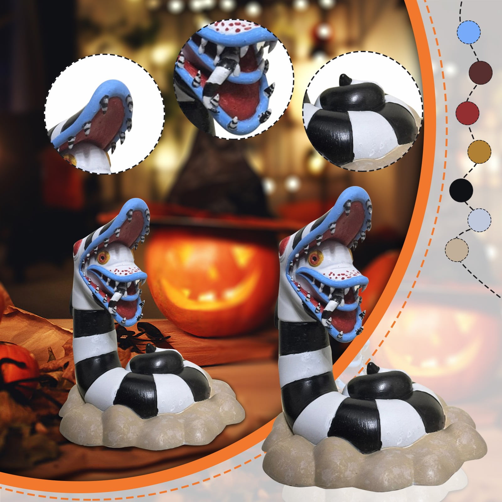 JUNBYONE Beetlejuice Sandworm Decoration Sandworm Resin Desktop ...