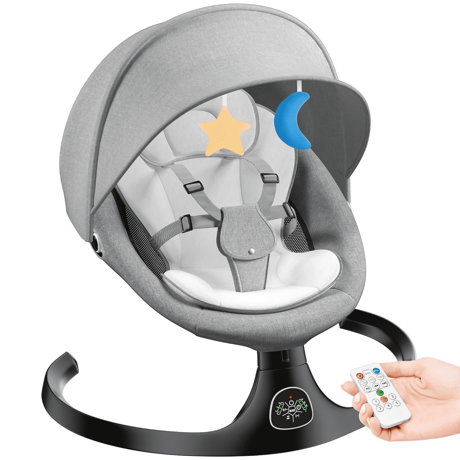 Baby Swing for Infants 0-18 Months - 5 Speed Bluetooth Baby Bouncer ...