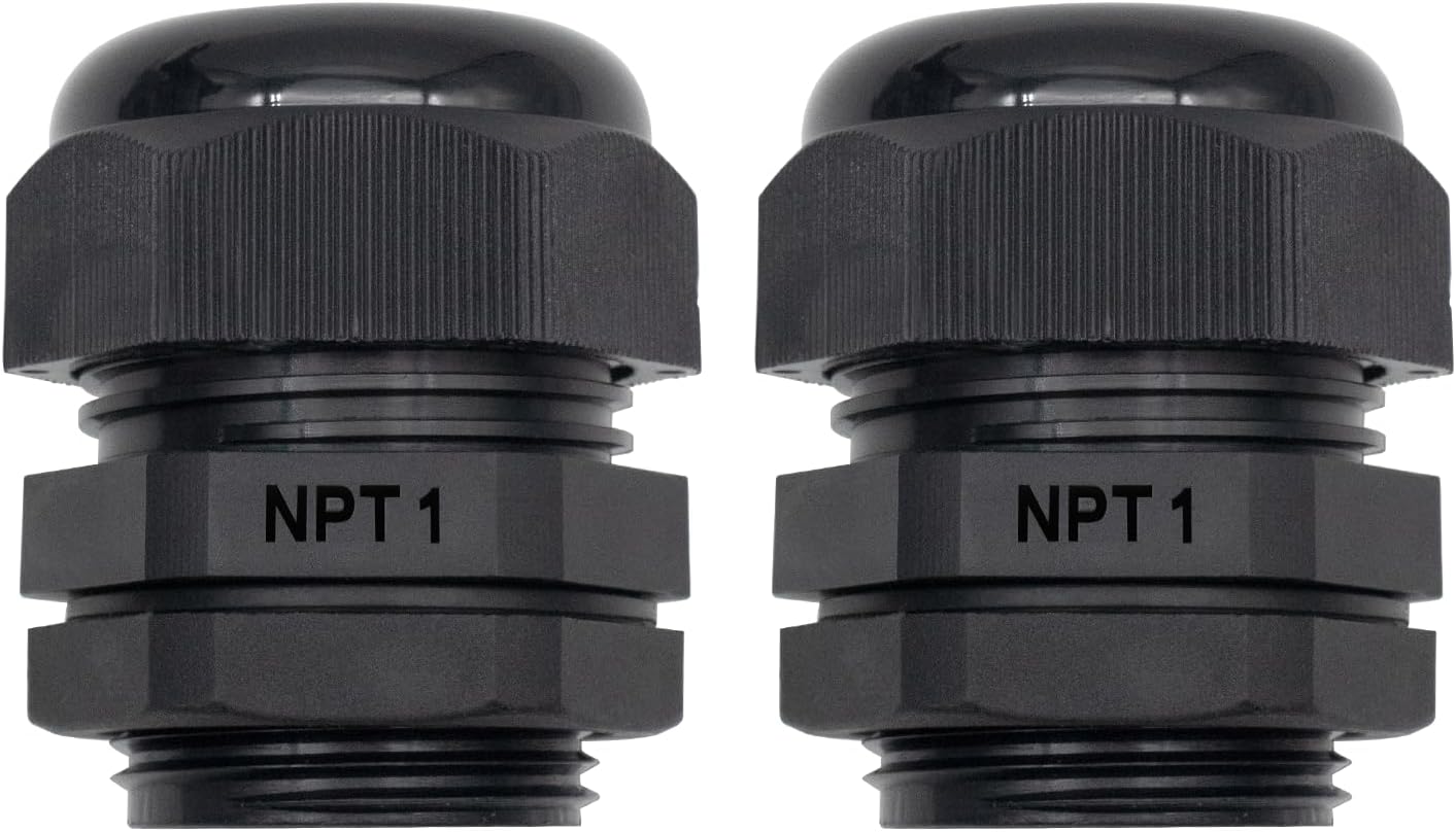 JUNCHI-1" NPT Cable Glands - Strain Relief Cord Grips, Nylon PA66, IP68 ...