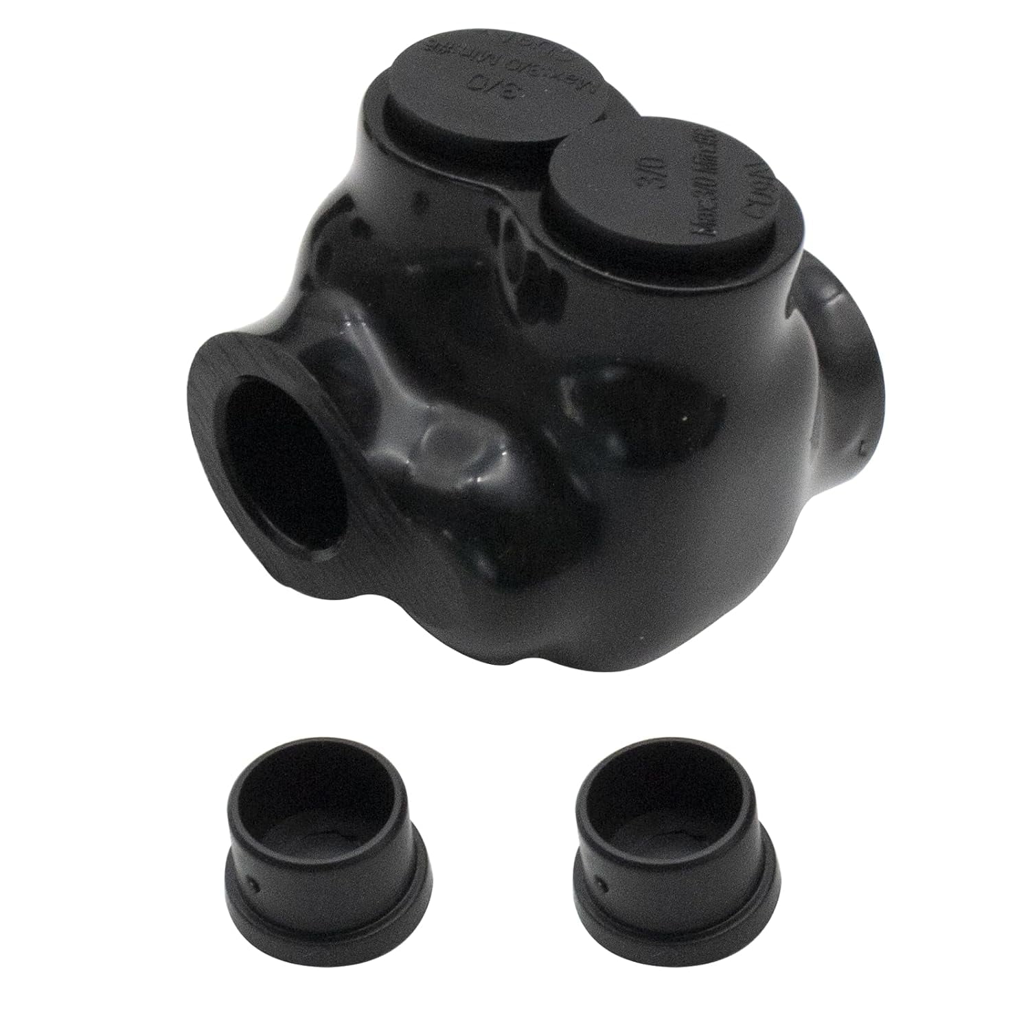 JUNCHI-1 Port Black Insulated Multi Tap Connector, 3/0-6 AWG Wire Range ...