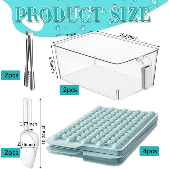 JUNCHI-10 Pcs Ice Bin Plastic Freezer Ice Bin with Pull out Handle and ...