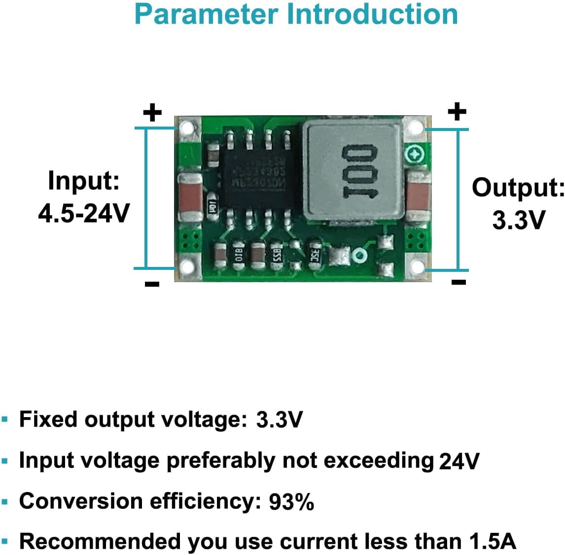 JUNCHI-10 Pieces 3.3V Regulator Module MP184EN Voltage Reducer DC to DC ...