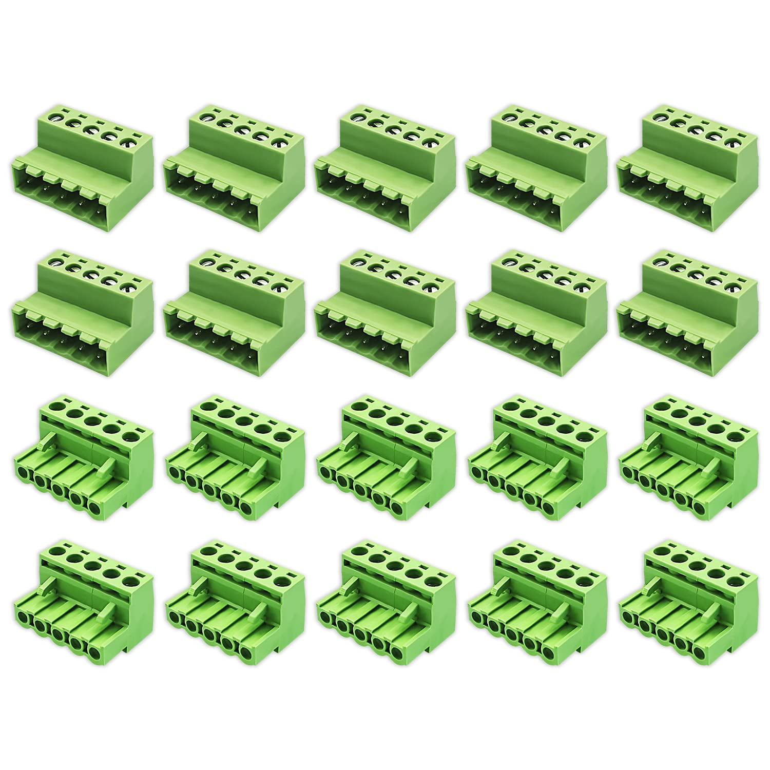 JUNCHI-10pairs 5 Pin 5.08mm Pitch PCB Mount Screw10Pcs 5 Pin Phoenix ...