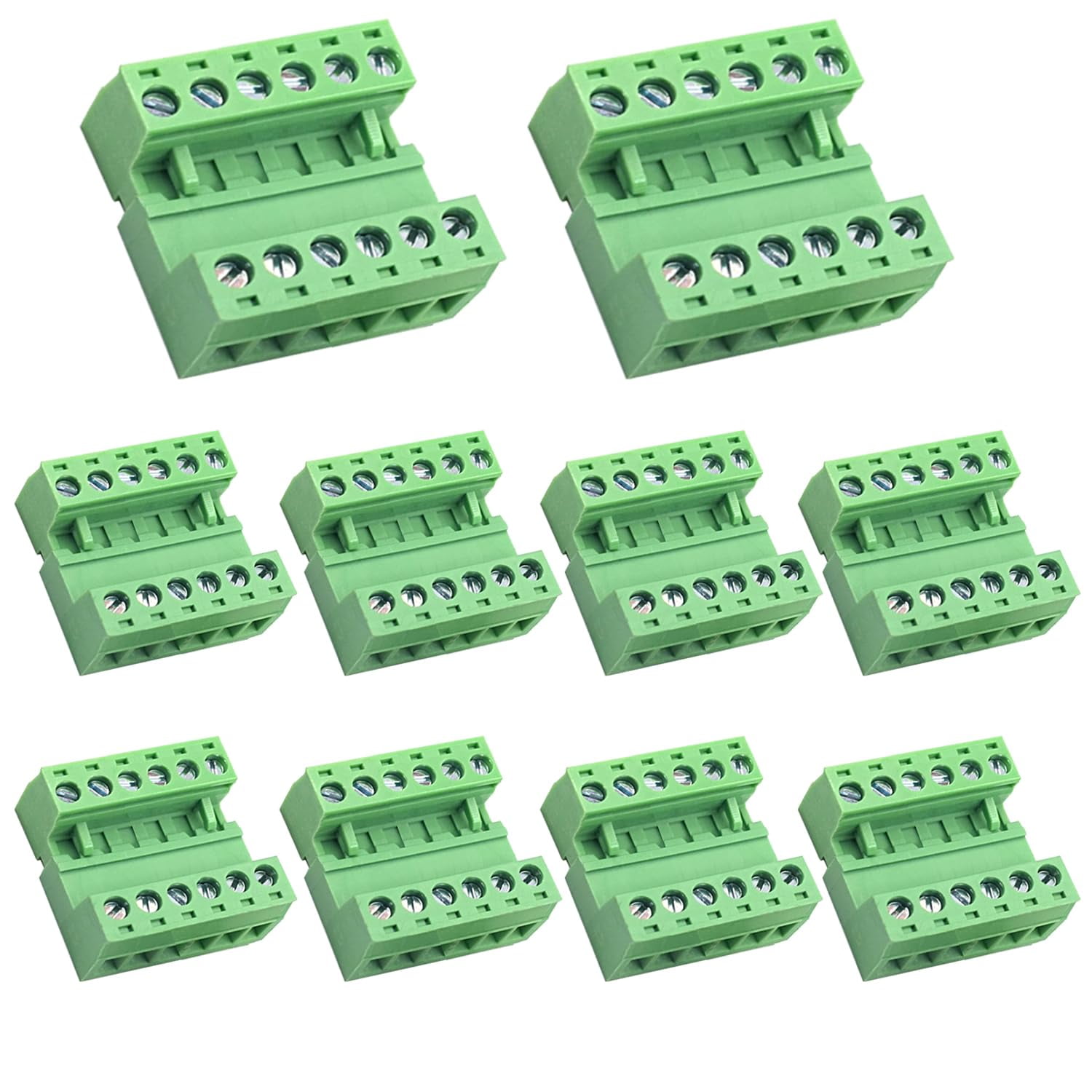 JUNCHI-10pairs 6 Pin 5.08mm Pitch PCB Mount Screw10Pcs 6 Pin Phoenix ...