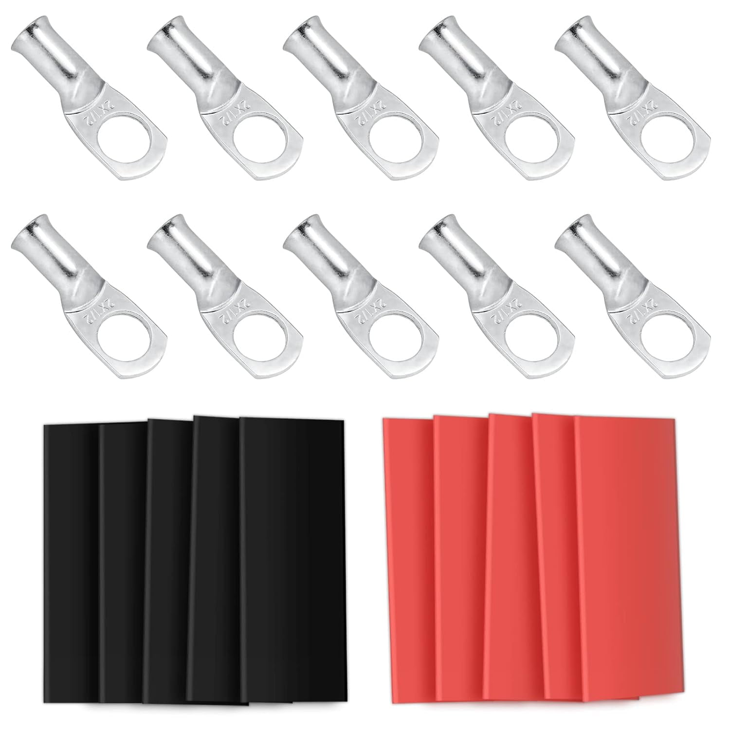 JUNCHI-10pcs 1/0 AWG - 5/16" Tinned Copper Wire Lugs Ring Terminals ...