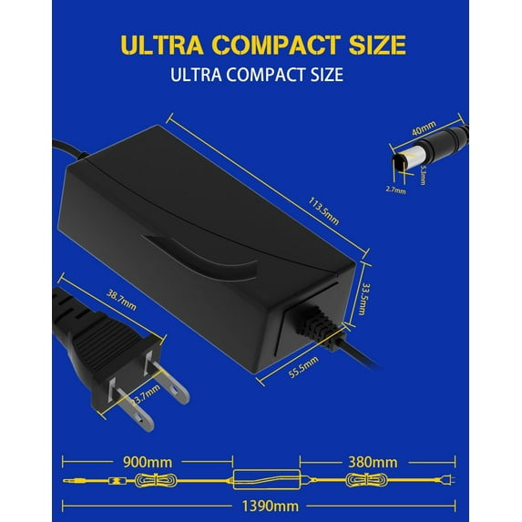 JUNCHI-12V 5A Power Supply Adapter Converter 5A Transformer 100V -240V ...