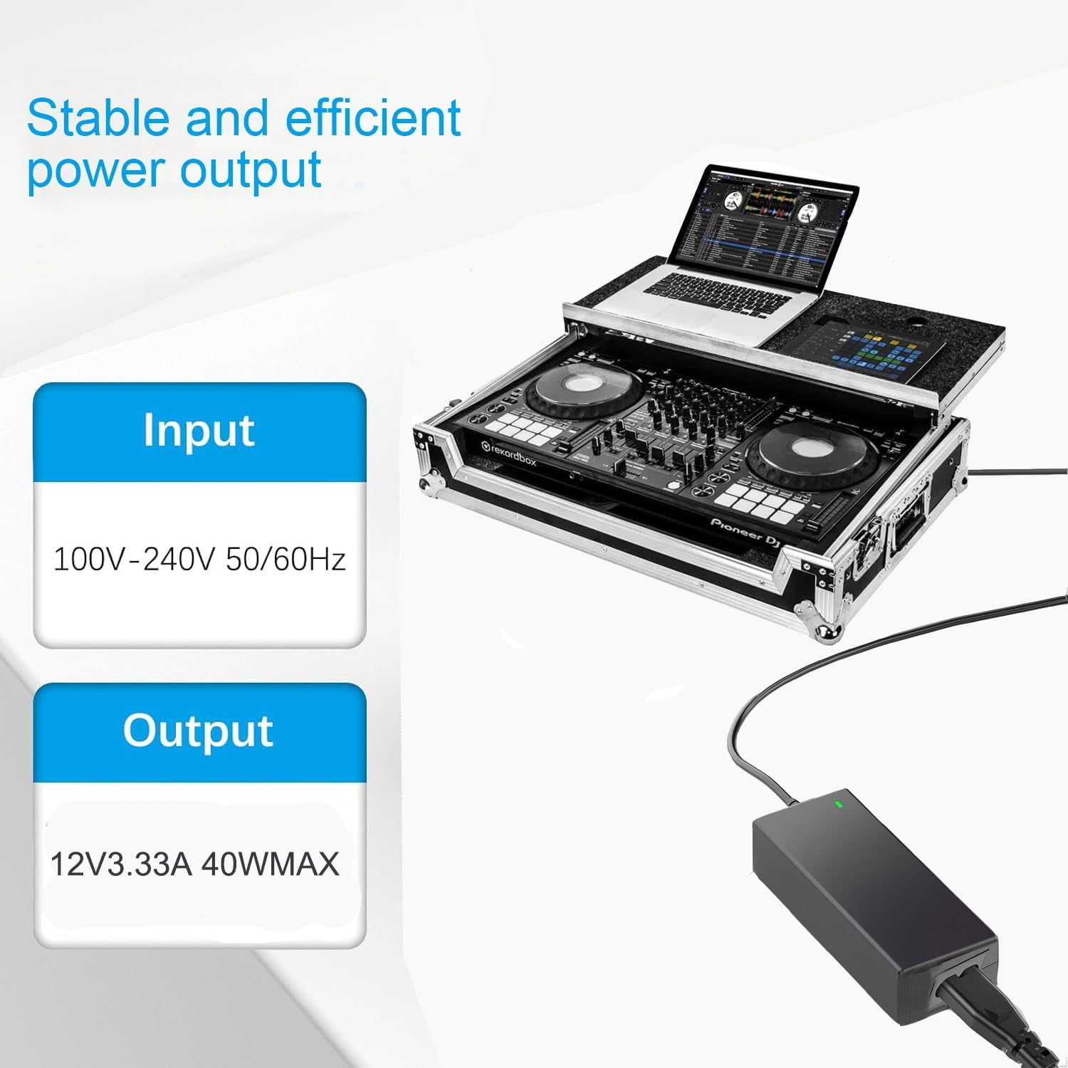 JUNCHI-12V Power Adapter Cord Compatible with Pioneer DJ Serato DDJ ...