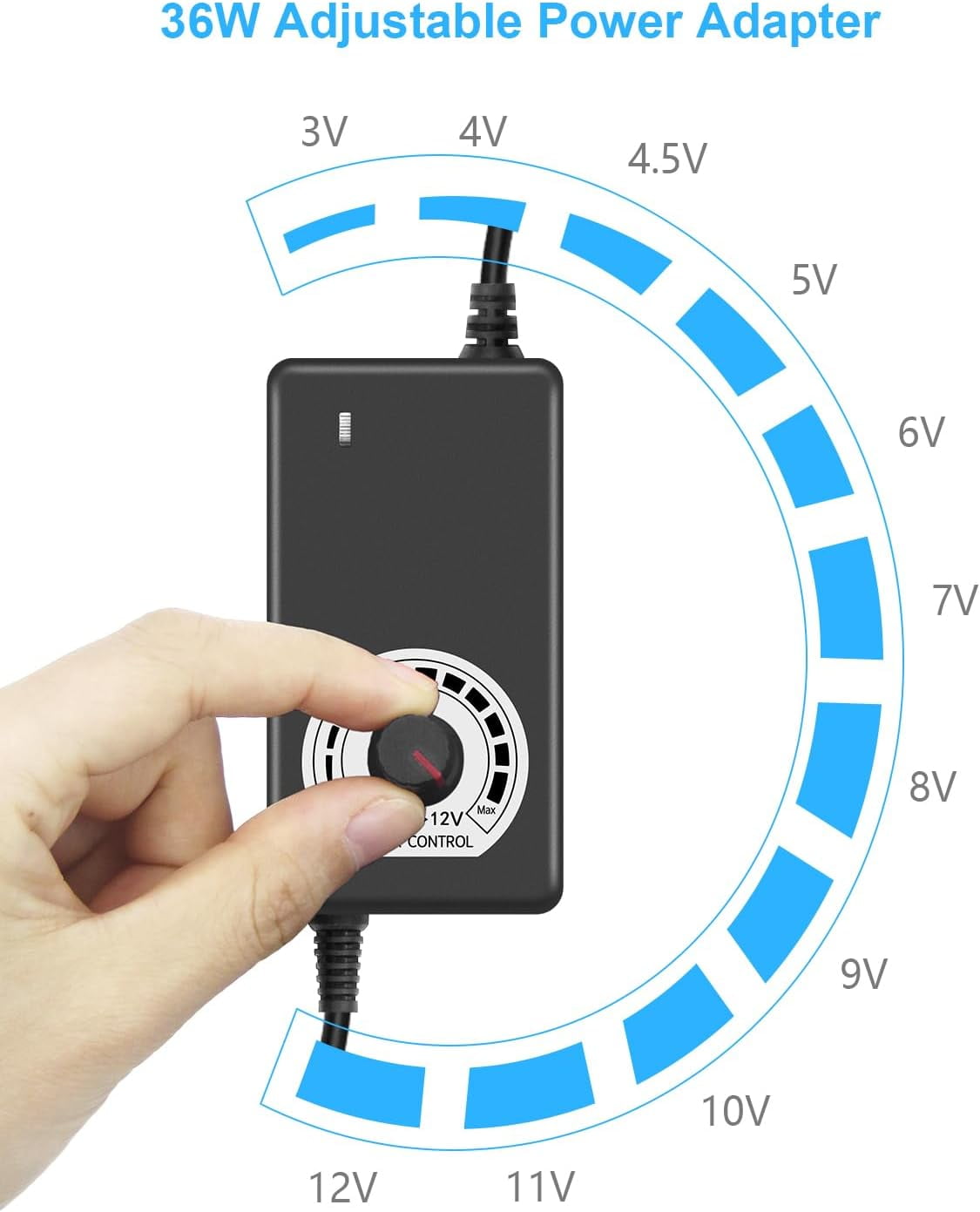 JUNCHI-12v Fan Speed Controller 24W PC Fan Power Supply Adjustable 110V ...