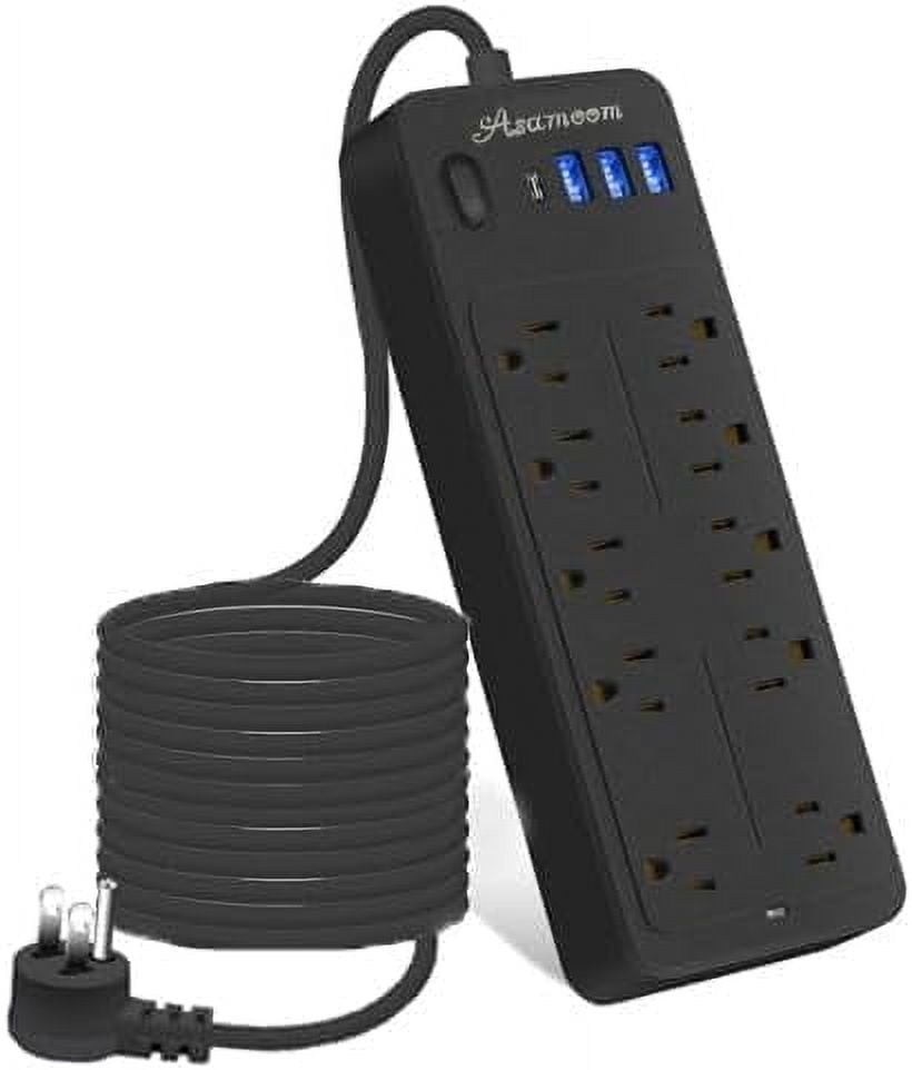 JUNCHI-15 FT Power Strips with Surge Protection 1625W/13A,10 Outlets ...