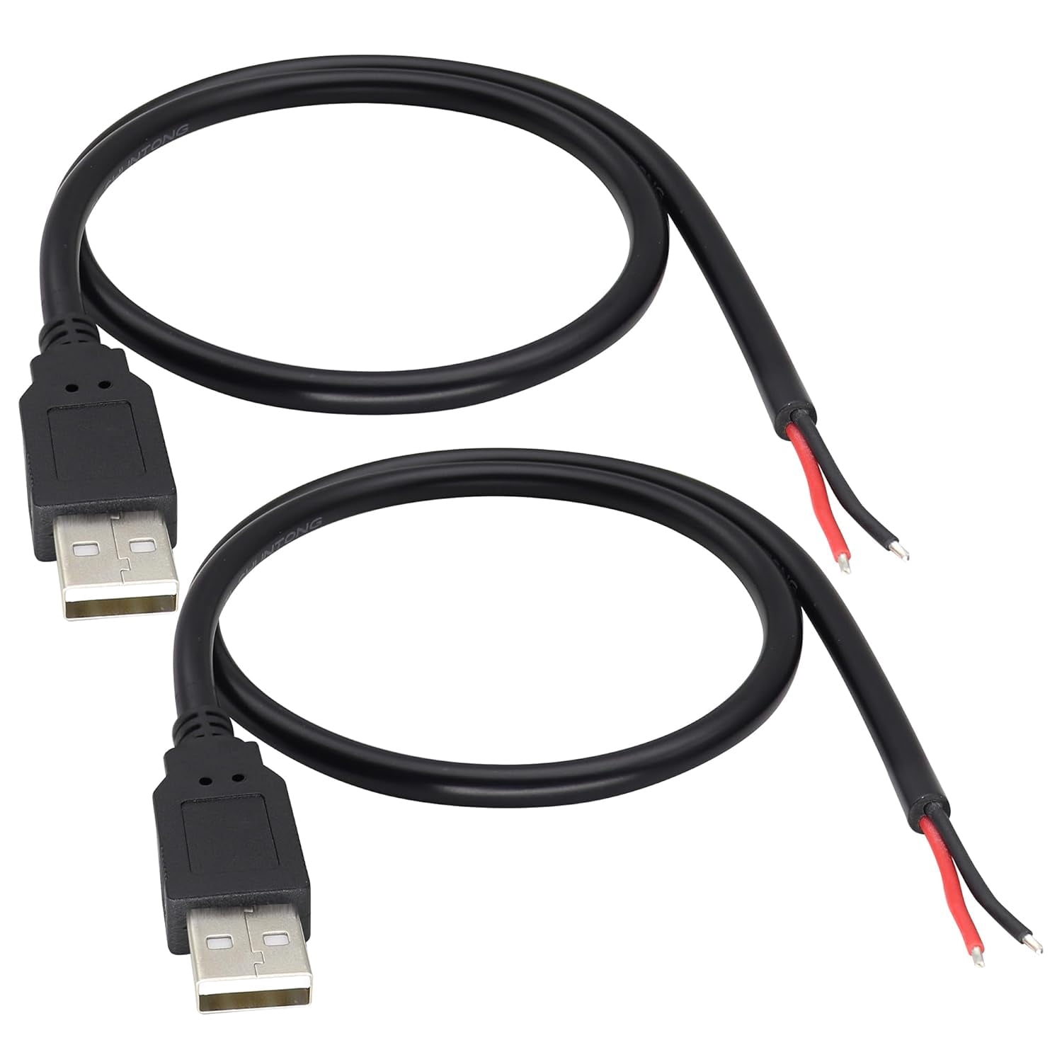 JUNCHI-18AWG USB 2.0 Male Plug to 2pin Bare Cable USB A Male Plug to ...