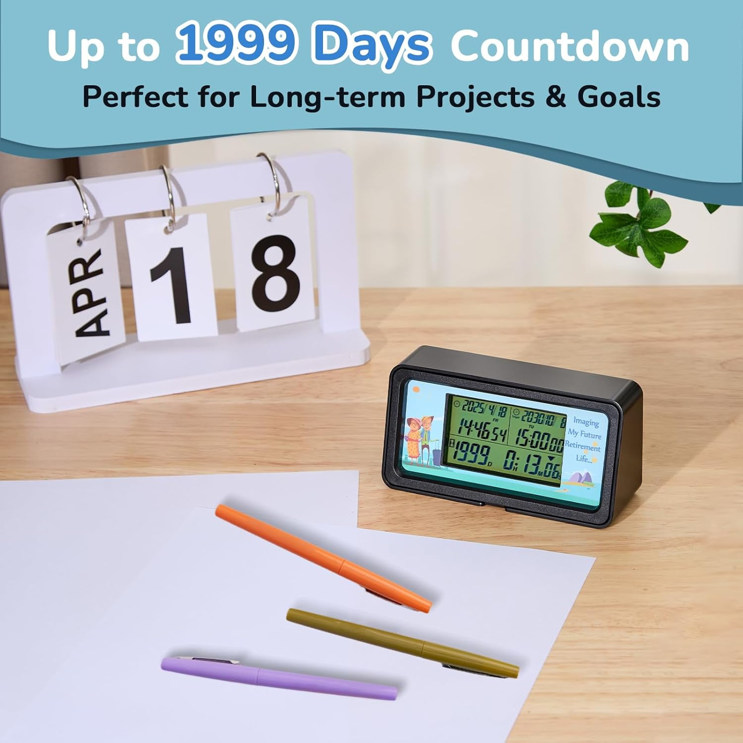 JUNCHI-1999 Days Countdown Timer - Digital Countdown Clock for ...