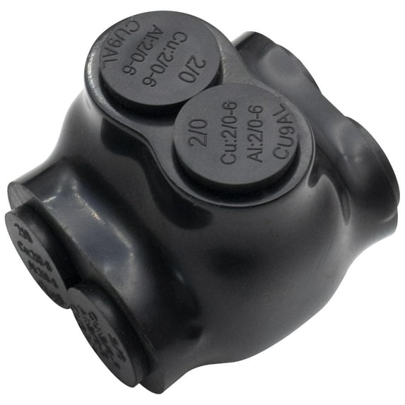 JUNCHI-2-14 AWG Insulated 2 Port Inline Splice Connector Black Wire ...