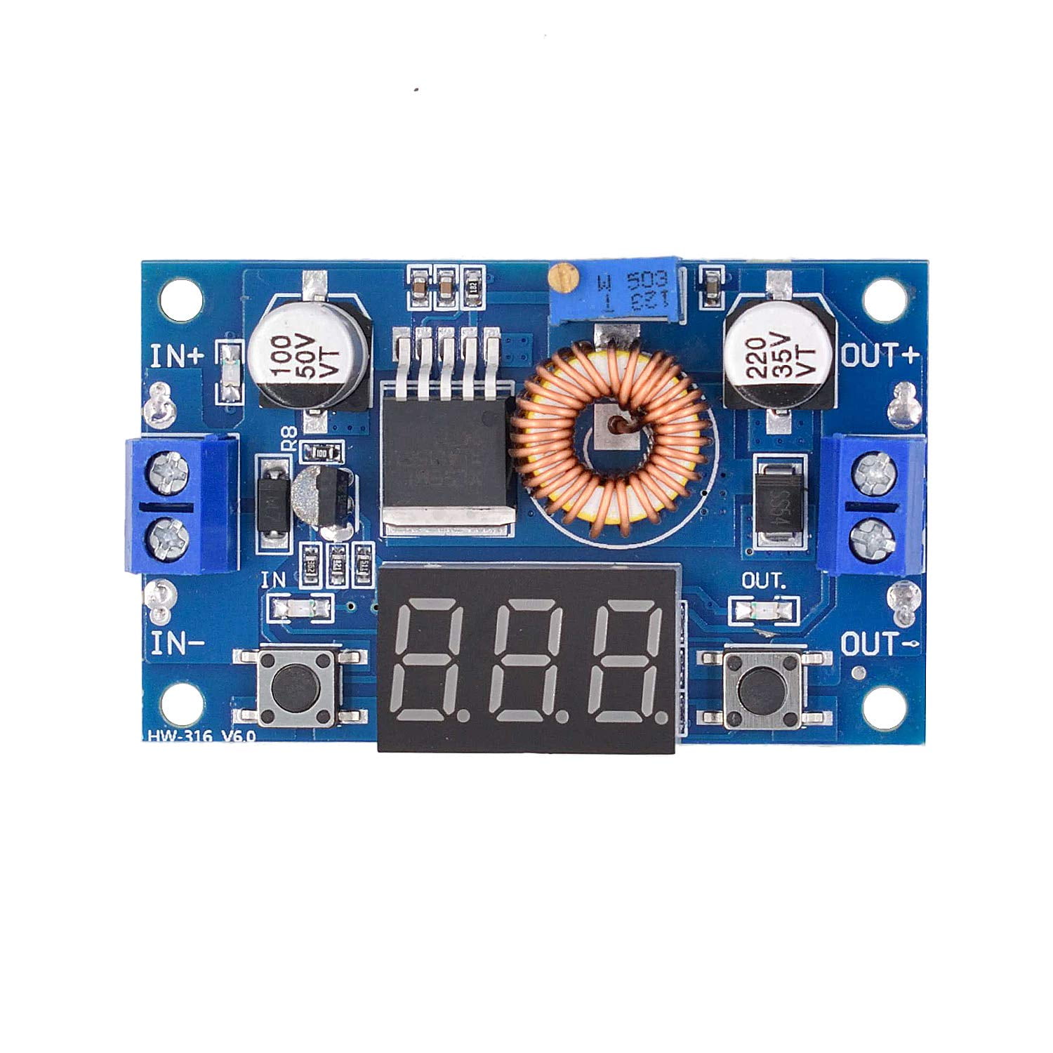 JUNCHI-[2 Pack] DC-DC 5A Buck Converter 4-38V to 1.25-36V Step-Down ...