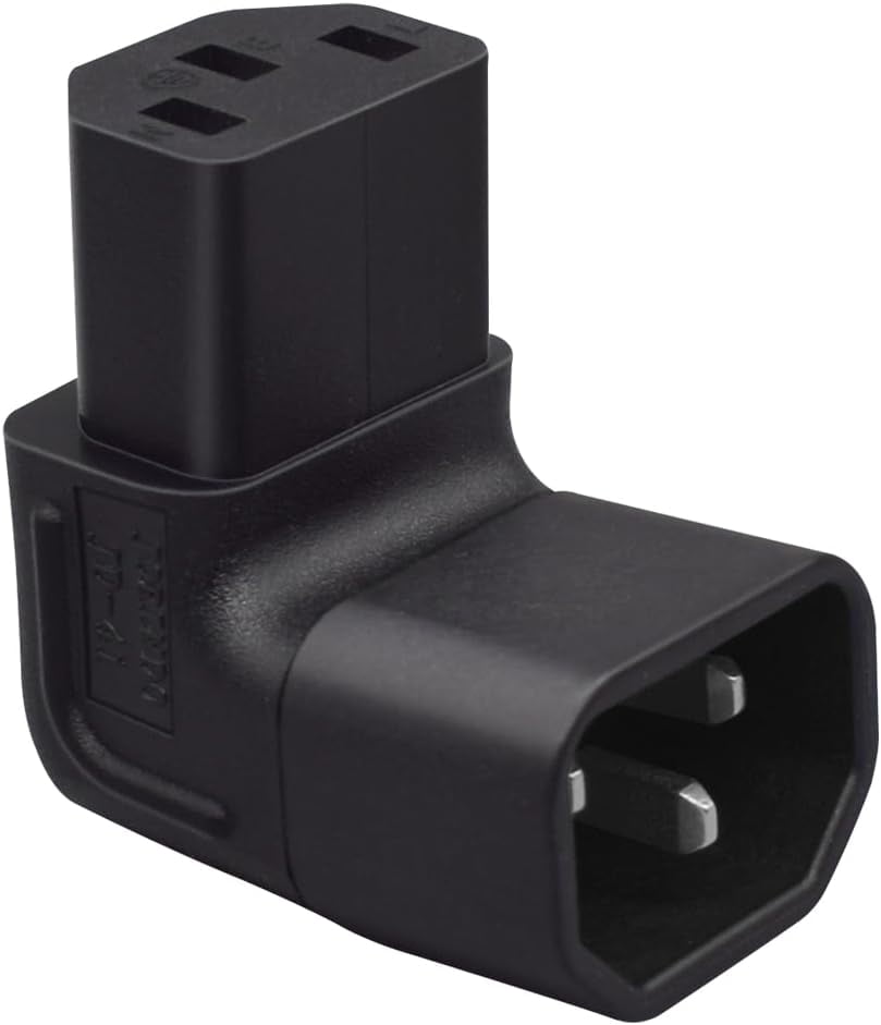 JUNCHI-2 Pack IEC320 C14 to C13 90 Degree Down Right Angled Power ...