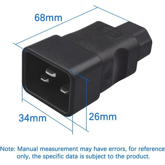 JUNCHI-2 Pack IEC320 C20 to C13 16A to 10A Black Female to Male Power ...