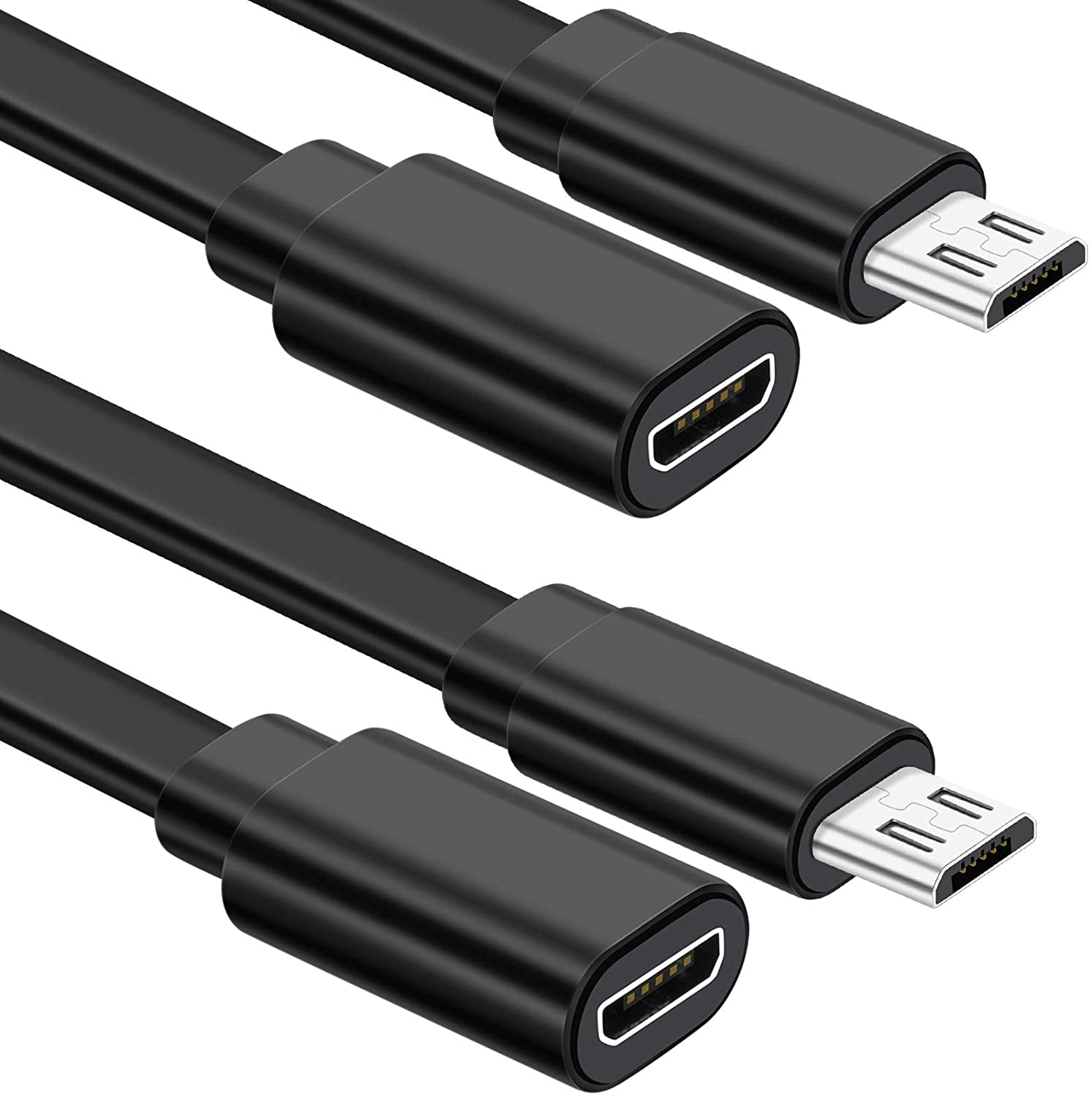 JUNCHI-2 Pack Micro USB Extension Cable 10 ft/ 3 Meters Male to Female ...