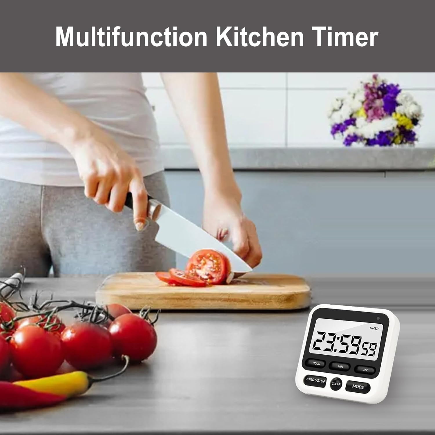 JUNCHI-2 Pack Multifunctional Kitchen Timer with Silent/Alert Mode, 24 ...