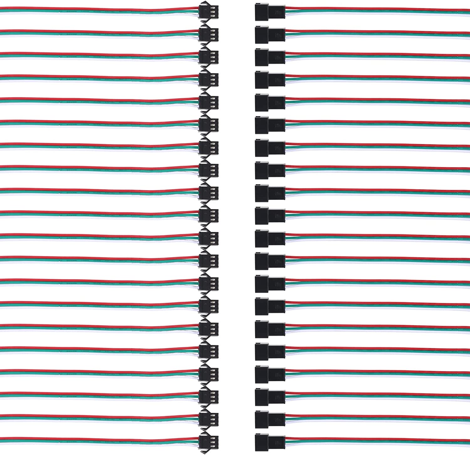 JUNCHI-20 Pairs JST SM 3 Pin Connectors for WS2812B WS2811 WS2812 ...