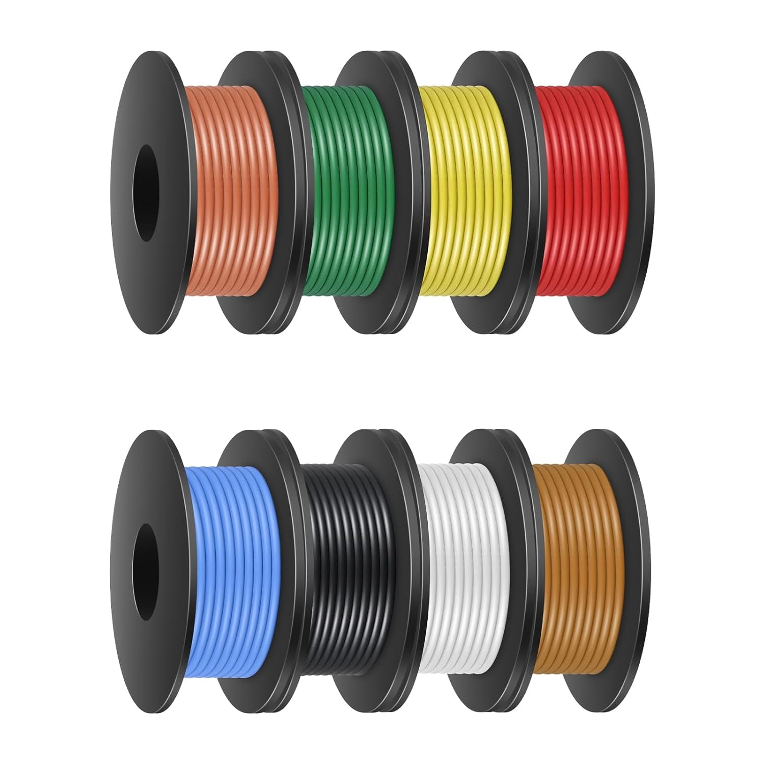 JUNCHI-22 Gauge Stranded Wire Kit, 23ft Each 8 Colors 22AWG Silicone ...