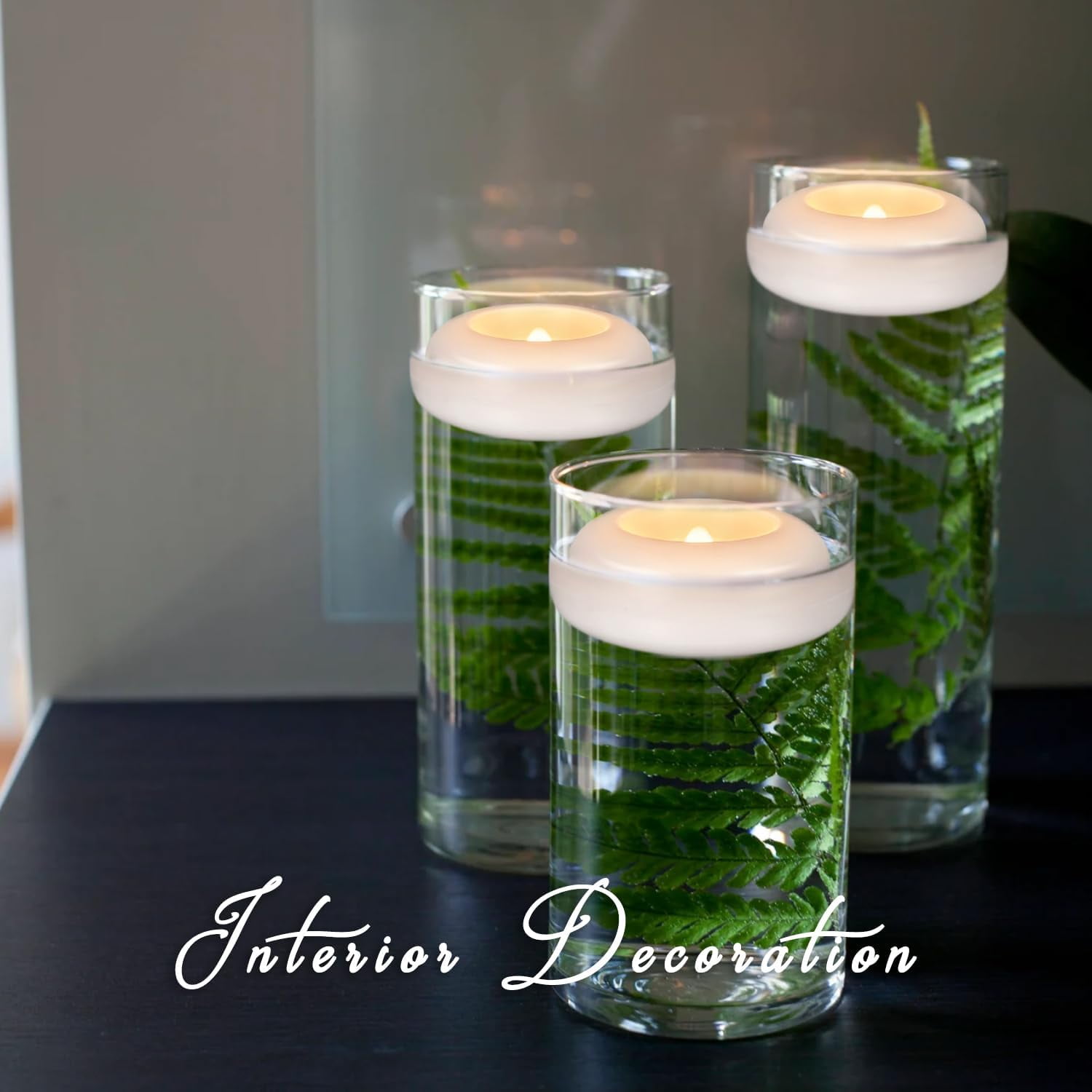 JUNCHI-24Pack Waterproof Flameless Floating Tealights, 120+Hour Warm ...