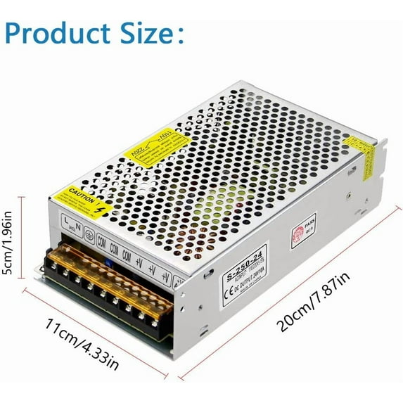 JUNCHI-24V Power Supply 10A 240W AC DC Adapter, DC 24 Volt 10 Amp ...