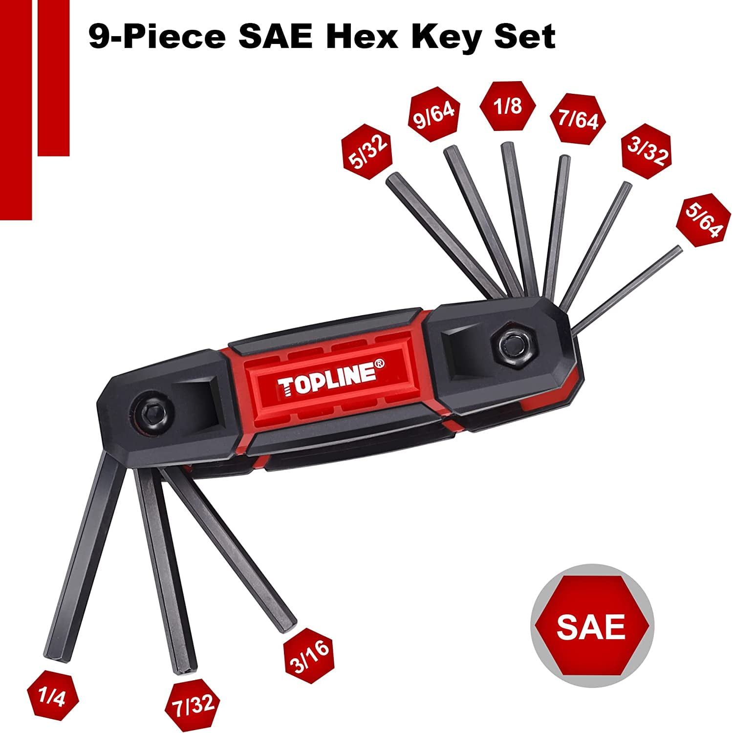 JUNCHI-25-Piece Folding Allen Wrench Set, SAE, Metric, Torx Hex Key Set ...