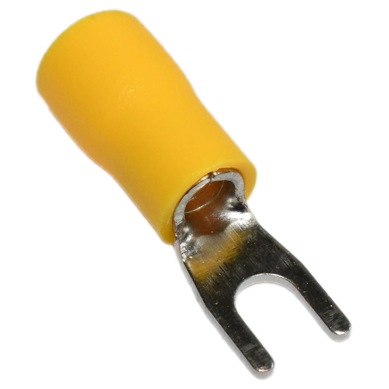 JUNCHI-25PCS 12-10 AWG #6 M3 M3.5 Insulated Fork Crimp Connector 48A ...