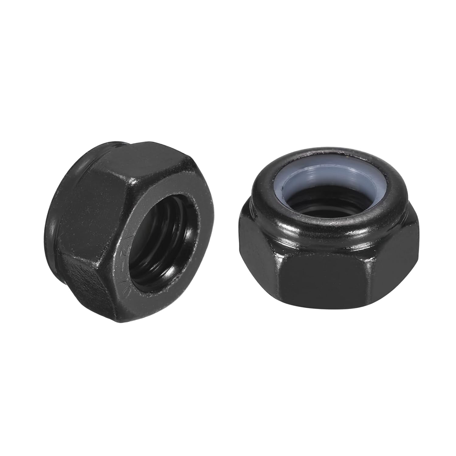 JUNCHI-25Pcs M12 x 1.75 Nylon Insert Hex Lock Nuts, 304 Stainless Steel ...