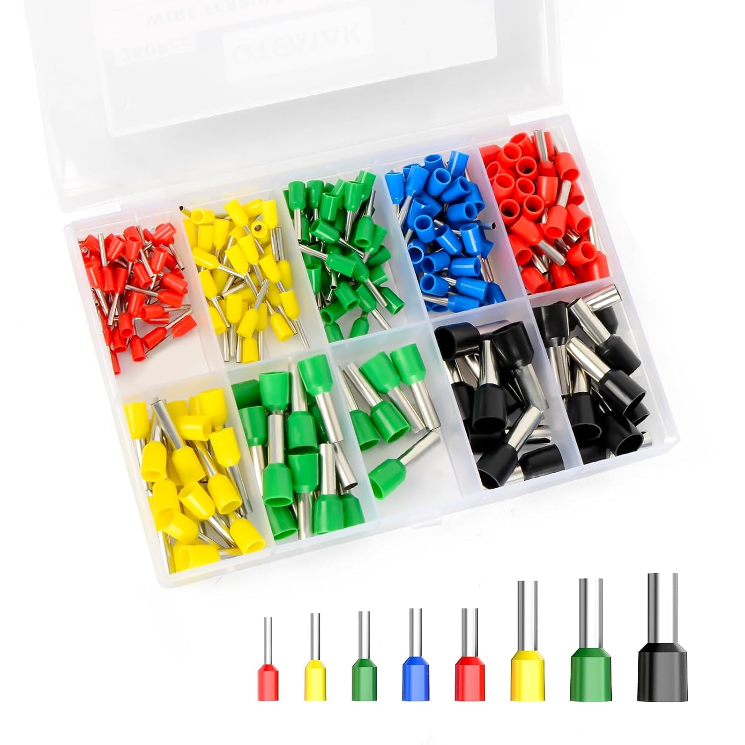 JUNCHI-260Pcs Wire Ferrules Terminals Kit, AWG 22-8 Ferrule Crimping ...