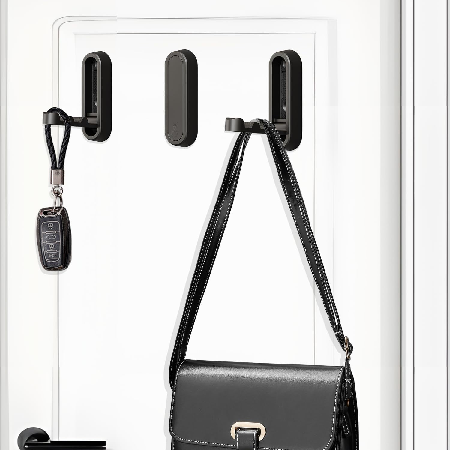 JUNCHI-2PCS Folding Coat Hook, Heavy Duty Wall Hooks Made of Zinc Alloy ...