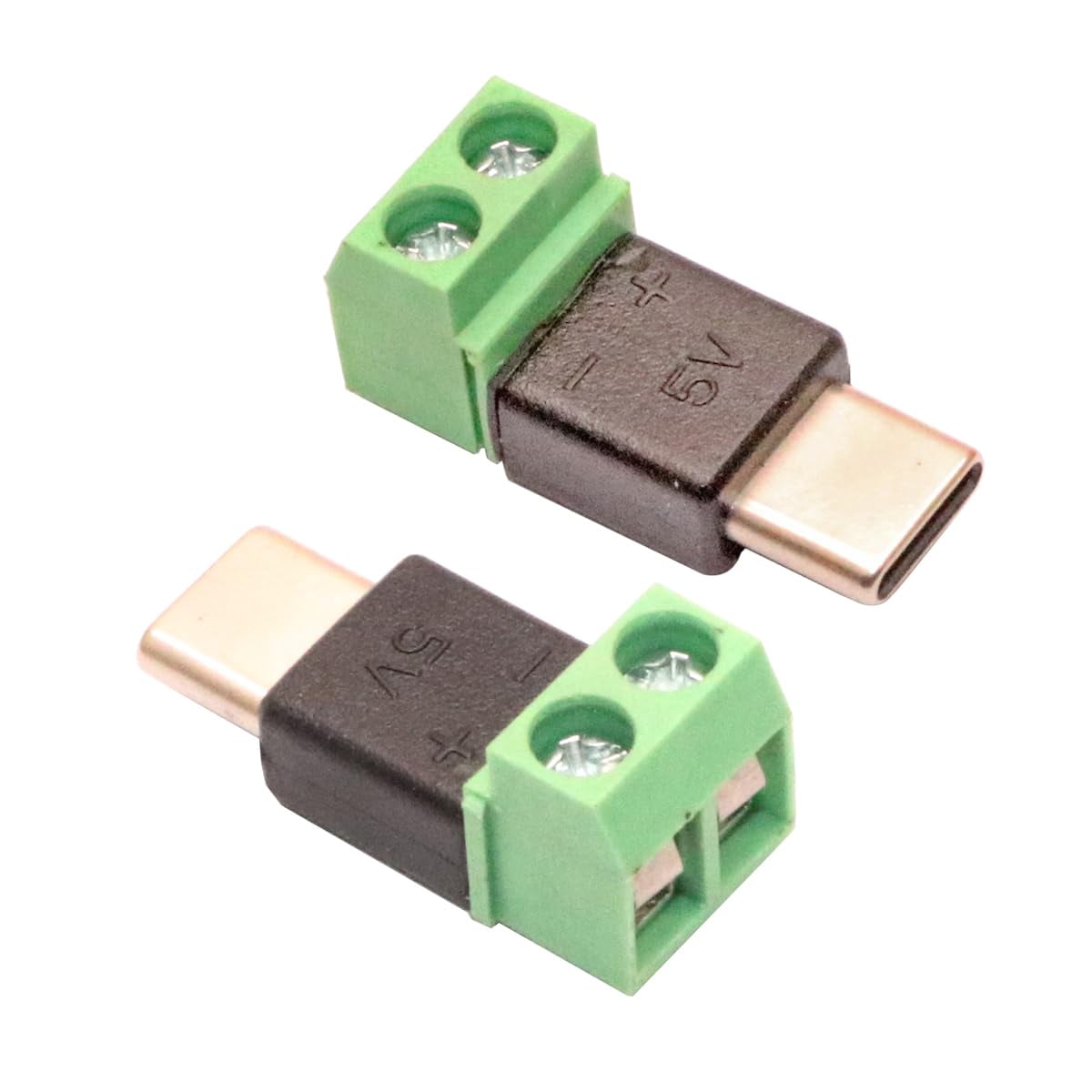 JUNCHI-2Pack Solderless Type c Connectors, USB 2.0 Screw Terminal Block ...