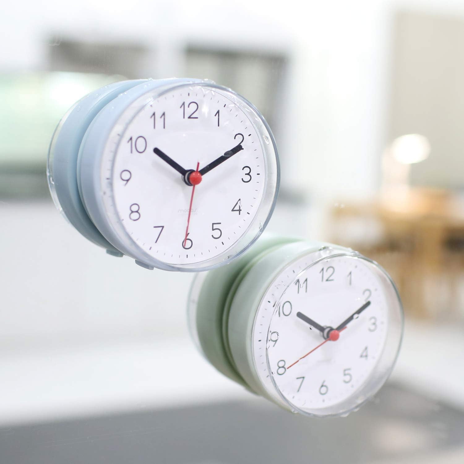 JUNCHI-2WAY Silent Waterproof Bathroom Clock, Shower Clock, Wall Clock ...