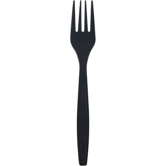 JUNCHI-[300 Count] Plastic Forks 7" Black Silverware Heavyweight ...