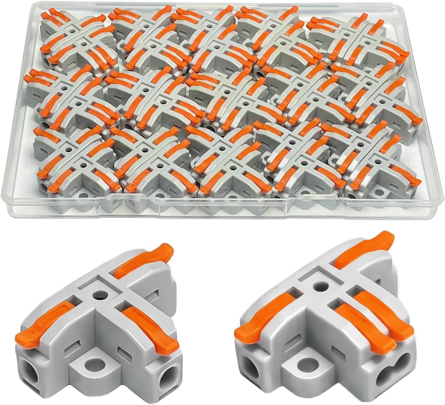 JUNCHI-30PCS T-Tap Lever 3 Way Wire Connectors Kit, Lever & Push-In ...