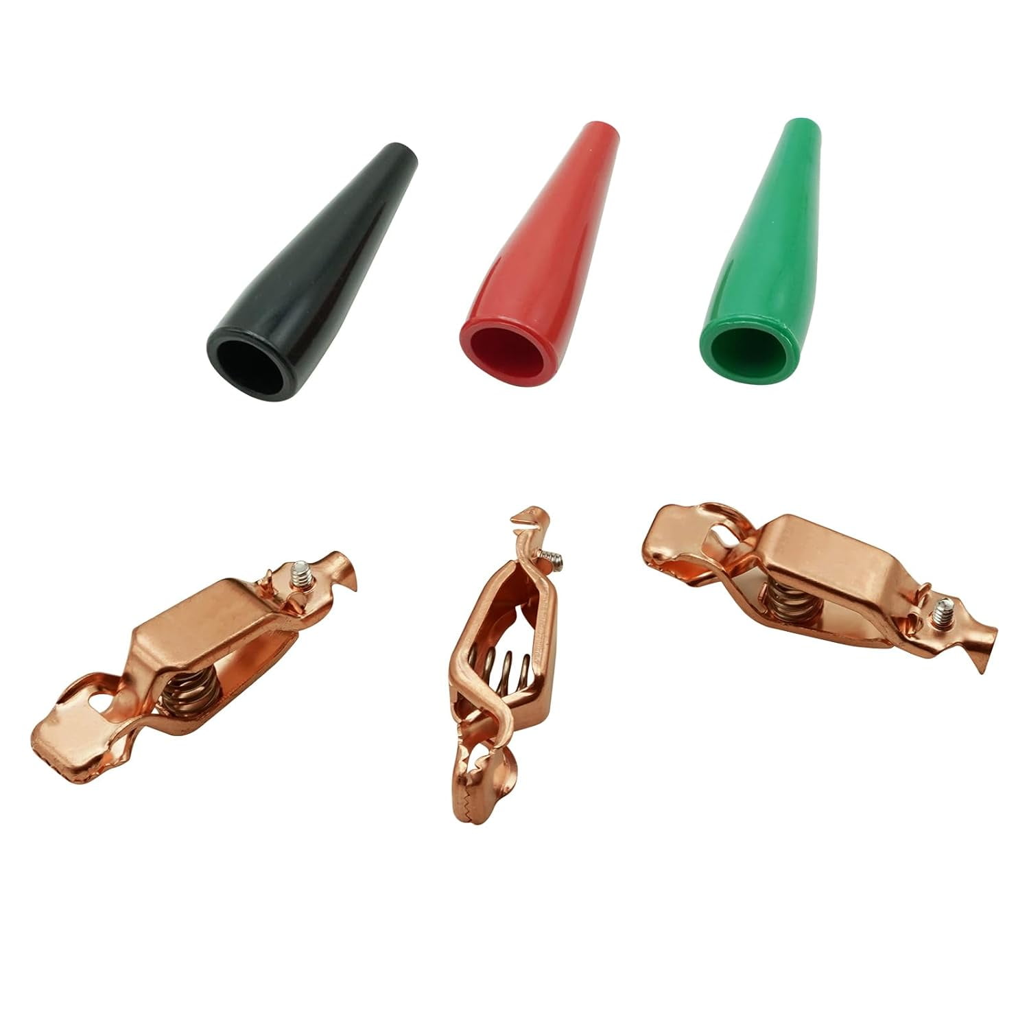 JUNCHI-3Pack Heavy-Duty Copper Battery Clips with Clip Insulator (75 ...